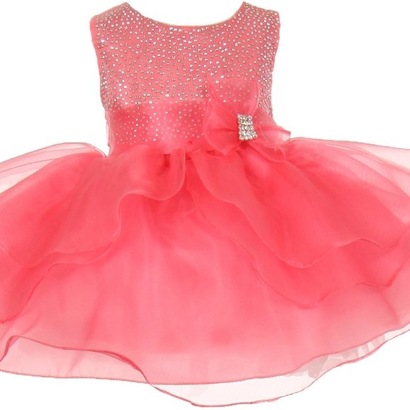 Bny Corner | Dresses | Flower Girl Sleeveless Rhinestones Ruffle Skirt ...